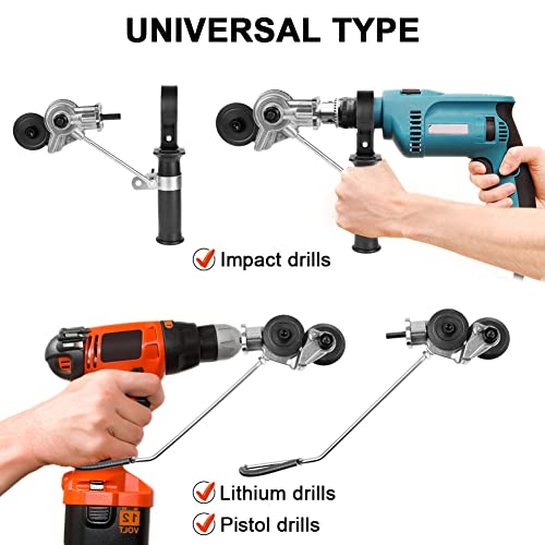 Electric Drill Plate Cutter, Metal Nibbler Drill Attachment, Double Headed Sheet Metal Cutter for Cutting Iron, White Sheet, Steel,Copper, Aluminum