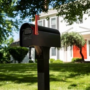 Architectural MAILBOXES Ironside Large Capacity Galvanized Steel black, Post-Mount Mailbox, MB801BAM, Metal, Black