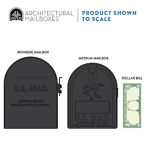 Architectural MAILBOXES Ironside Large Capacity Galvanized Steel black, Post-Mount Mailbox, MB801BAM, Metal, Black