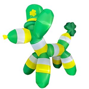 SEASONBLOW 6Ft LED Inflatable St. Patrick's Day Balloon Dog with Shamrock Decoration Lighted Blow up for Home Yard Lawn Garden Indoor Outdoor