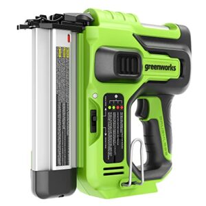 greenworks 24v 18-gauge brushless cordless airstrike brad nailer (tool only)