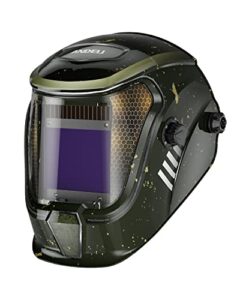 andeli welding helmet,large viewing true color solar powered auto darkening welding helmet with side view 4 arc sensor wide shade 4/5-8/9-13 welder mask for tig mig arc grinding plasma