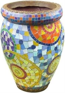 jutnet extra large villa garden planter pot european retro hand-painted flower pot mediterranean classical outdoor plant pot garden floor ceramic mosaic bonsai garden decor planters ( color : b )