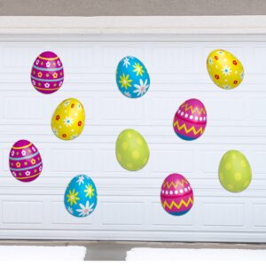 10 pcs 12 inch easter garage door magnets magnetic eggs garage door decor magnet easter door decorations car magnet sticker for refrigerator decor (egg)