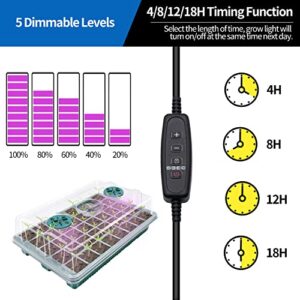 FGBNM 80 Cells Seed Starter Trays with Grow Light, Seed Starter Kit with Adjustable Brightness & Humidity for Indoor Seed Growing Starting, 78in Timing Controller