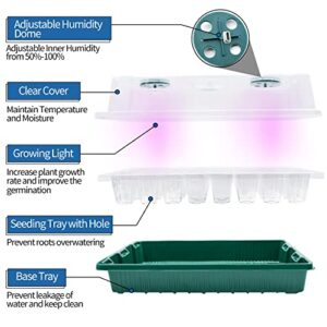 FGBNM 80 Cells Seed Starter Trays with Grow Light, Seed Starter Kit with Adjustable Brightness & Humidity for Indoor Seed Growing Starting, 78in Timing Controller