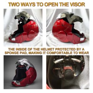 YONTYEQ Iron-man MK 5 Helmet Wearable Electronic Open/Close Iron-man Mask Kids Toys Birthday Christmas Gift (Silver)