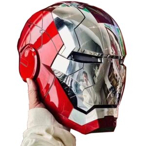 YONTYEQ Iron-man MK 5 Helmet Wearable Electronic Open/Close Iron-man Mask Kids Toys Birthday Christmas Gift (Silver)