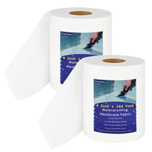 yaxtida 2 pack 4 inches x 164 feet waterproofing membrane anti fracture fabric, reinforcing water barrier drywall mesh tape, liquid waterproof membrane fiberglass tape for shower wall,tiles