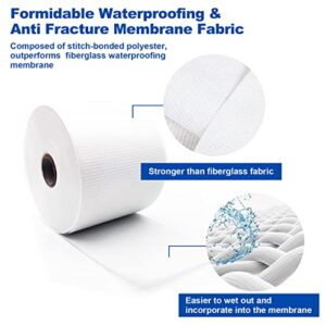 Yaxtida 2 Pack 4 Inches x 164 Feet Waterproofing Membrane Anti Fracture Fabric, Reinforcing Water Barrier Drywall Mesh Tape, Liquid Waterproof Membrane Fiberglass Tape for Shower Wall,Tiles