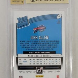 Josh Allen Bills Signed 2018 Donruss Optic Rated Rookie Card #304 BGS 9.5 & 10 - Football Slabbed Autographed Rookie Cards