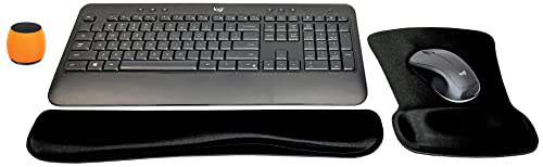 Logitech MK540 Advanced Wireless Keyboard & Mouse Combo Active Lifestyle Travel Home Office Modern Bundle with Micro Glow in the Dark Portable Wireless Bluetooth Speaker, Gel Wrist Pad & Gel Mouse Pad