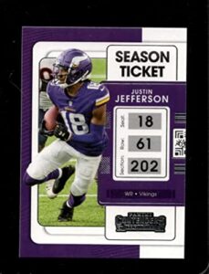 2021 panini contenders season ticket #63 justin jefferson nmmt vikings