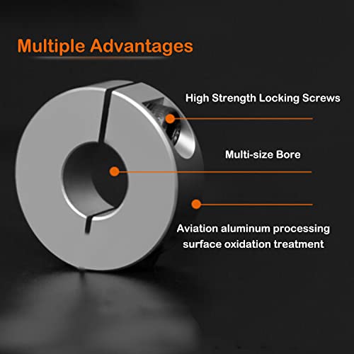 Aluminum Stop Collar Set Drill Bit Depth Stop Split Ring (1/2", 7/16”, 3/8”, 5/16”,1/4”, 7/32”, 3/16”, 1/8”) W/Included Drill Bit Holder