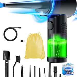 7800mAh and 50000RPM Compressed Air Duster for Computers with Cleaning Kit, Electric Air Duster for PC, Portable Air Blower for Cleaning Dust, Hairs, Crumbs, Scraps for Laptop, Computer, Keyboard