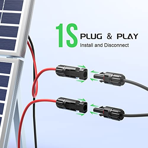 Bateria Power Solar to XT60 Charge Extension Cable 12AWG 10Ft Solar Connector to XT60 Adapter Cable for Solar Panel to LiFePO4 Battery RV Portable Power Station Solar Generator