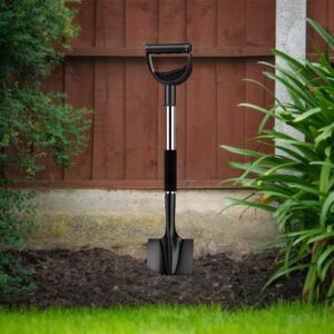 Shovel, Shovels for Digging, 31 inch Small Shovel with D-Handle, Spade Shovels for Camping, Edging, Heavy Duty Metal Compact Shovels, Mini Shove Steel, Black