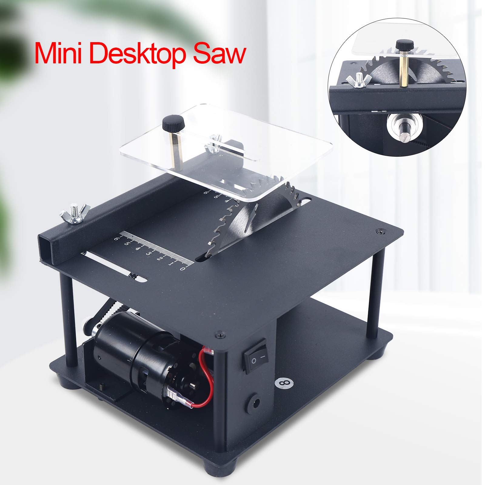 CHUNILLE Electric Table Saw Bench Woodworking Cutting Saw Wood Plastic Cutter 7-Speed Mini Table Saw For Home DIY Woodworking (Style 3)