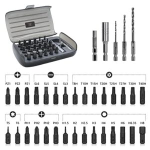 Electric Cordless Screwdriver Set, 3.6V USB Rechargeable Power Screwdriver Kit with 37pcs Magnetic Bit, LED Light, Screw Gun Repair Tool Kit for Home, Office, Apartment