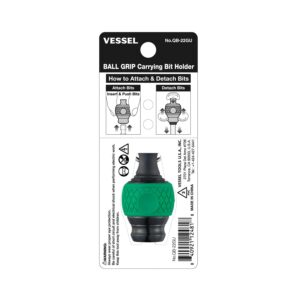 VESSEL BALL GRIP Carrying Bit Holder (Green) No.QB-22GU QB22GU