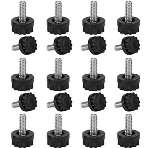 pagelana furniture leveling feet - 1/4" unc thread screw on feet levelers - 20 pcs galvanized steel furniture glide levelers for furniture legs