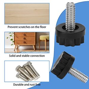 PAGELANA Furniture Leveling Feet - 1/4" UNC Thread Screw on Feet Levelers - 20 PCS Galvanized Steel Furniture Glide Levelers for Furniture Legs