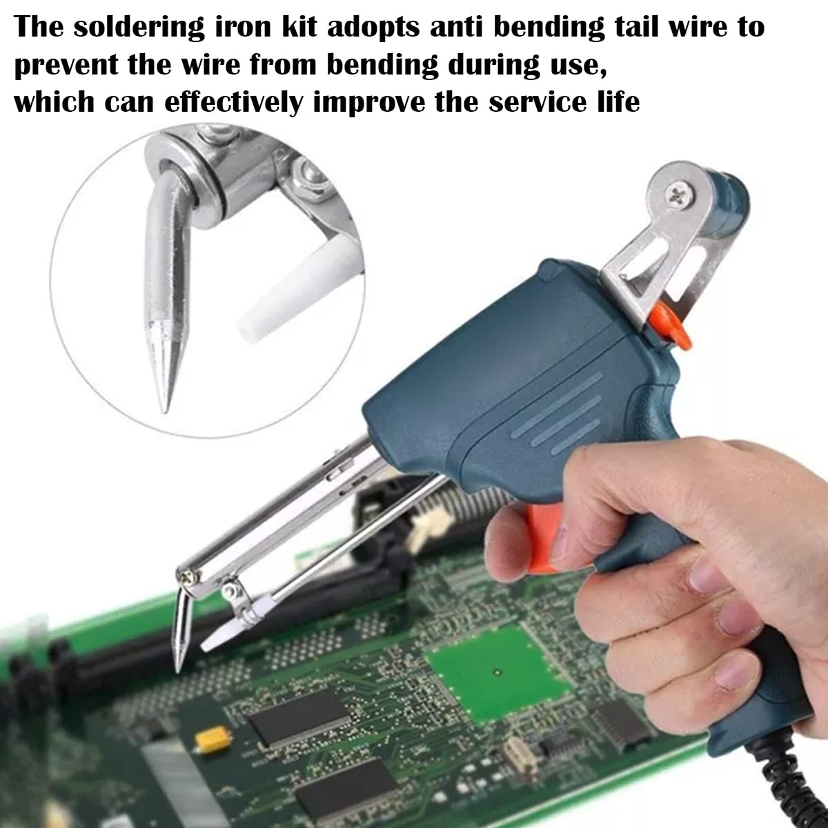 Soldering Iron Kit, Adjustable Temperature soldering kit, 80W Electronic Welding Gun with Welding Wire Nozzle and 2 Tweezers for Soldering Circuit Boards,Electrical Maintenance,DIY Repair