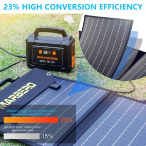 MARBERO Solar Generator 88Wh Portable Power Station with Solar Panel 100W 110V Laptop Charger for Outdoor Home Camping Emergency RV