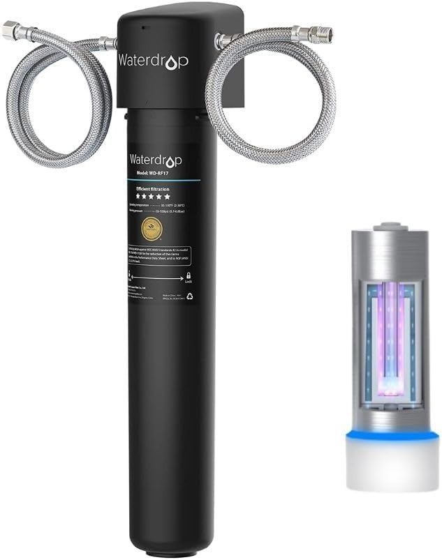 Waterdrop 17UA 3 Years Under Sink Water Filter System and Waterdrop LED UV͎ Ultrąviolët Water Filter