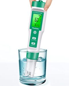 4 in 1 digital ph meter for water, ±0.01 resolution high accuracy tds meter digital water tester with atc ph tester, water tester for drinking water, brewing, hydroponics, wine, pool and aquarium