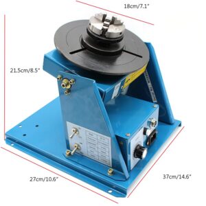 Rotary Welding Positioner Turntable Table 10KG Mini 0 to 90°Portable Welder Positioner Turntable Machine Equipment, Adjustable Speed, 110V