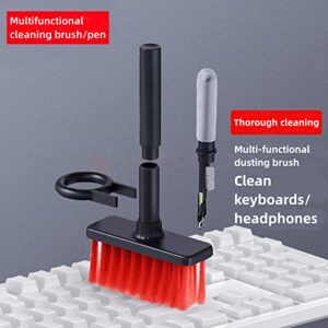 YIUYIUPI 5-in-1 Multi-Function Computer Cleaning Tools Kit Cleaning Soft Brush Keyboard Cleaner for Bluetooth Earphones Lego Laptop Airpods Pro Camera Lens (5 in 1 Black)