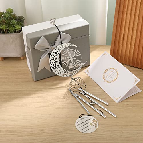 Saododku Wind Chimes for Outside as Gifts, 20 Inch Memorial Wind Chimes with Unique Star Moon Design, Sympathy Wind Chimes Outdoor Clearance as Gratitude/Appreciation/Thank You Gifts