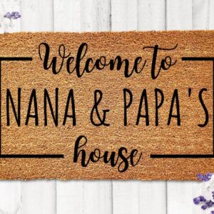 Nana and Papa's House, Grandparents Doormat, Gift for Grandparents, Nana Papa Gift, Personalized Doormat, Grandparents Christmas Gifts Ideas (36"X24")