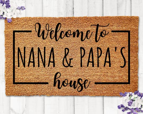 Nana and Papa's House, Grandparents Doormat, Gift for Grandparents, Nana Papa Gift, Personalized Doormat, Grandparents Christmas Gifts Ideas (36"X24")