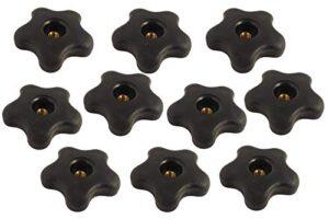 taytools 770818 lot 10 each 3/8 16 female thread star knobs 2.25 inch diameter with through insert