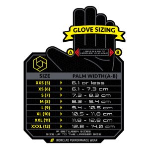 Ironclad Gaming Gloves, Half Finger Coverage, Precision Fit, Performance Silicone Grip, Moisture Wicking Construction, Yellow and Black, Large, 1 Pair