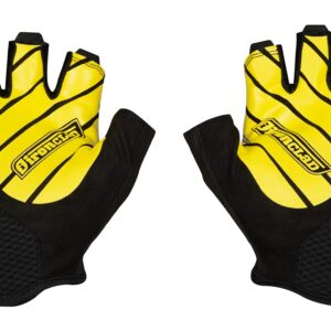 Ironclad Gaming Gloves, Half Finger Coverage, Precision Fit, Performance Silicone Grip, Moisture Wicking Construction, Yellow and Black, Large, 1 Pair