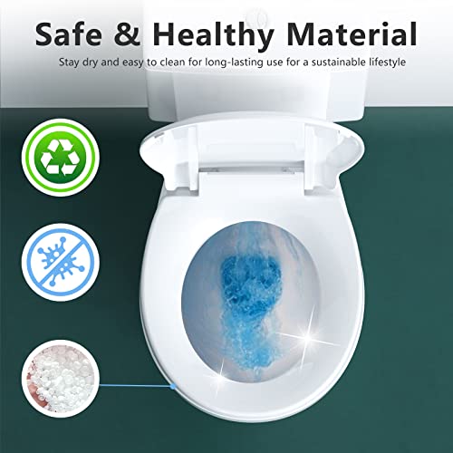 BEUAOIE Toilet Seat Round 16.5’’ Standard, WC Seats Durable Soft Close Quick Release, Resistent Polypropylene Material Safe, Comfortble Ergonomic Design, Load Max. 330lb(150kg), Non-Slip Pad(White)