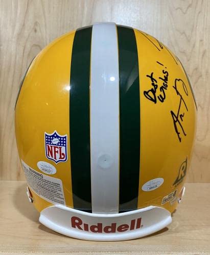 Bart Starr Aaron Rodgers Brett Favre Signed Packers Pro NFL Football Helmet JSA - Autographed NFL Helmets