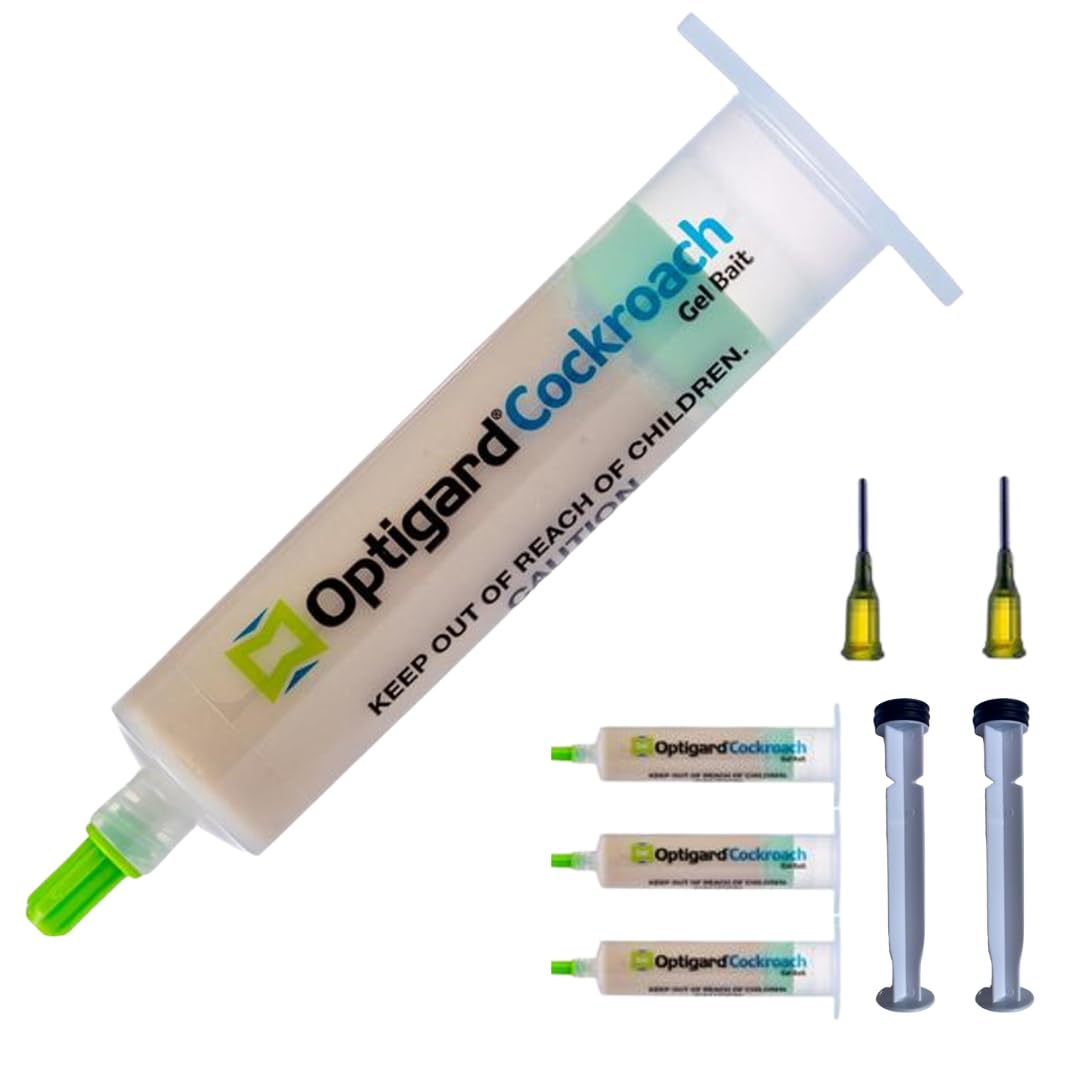 Opti-Gard Cockroach Gel With Two Premium Rubber Tipped Plungers - Roach Killer Indoor infestation - Prevent All Cockroach Species