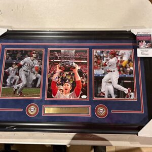 chase utley autograph signed phillies 8x10 photo framed jsa - autographed mlb photos