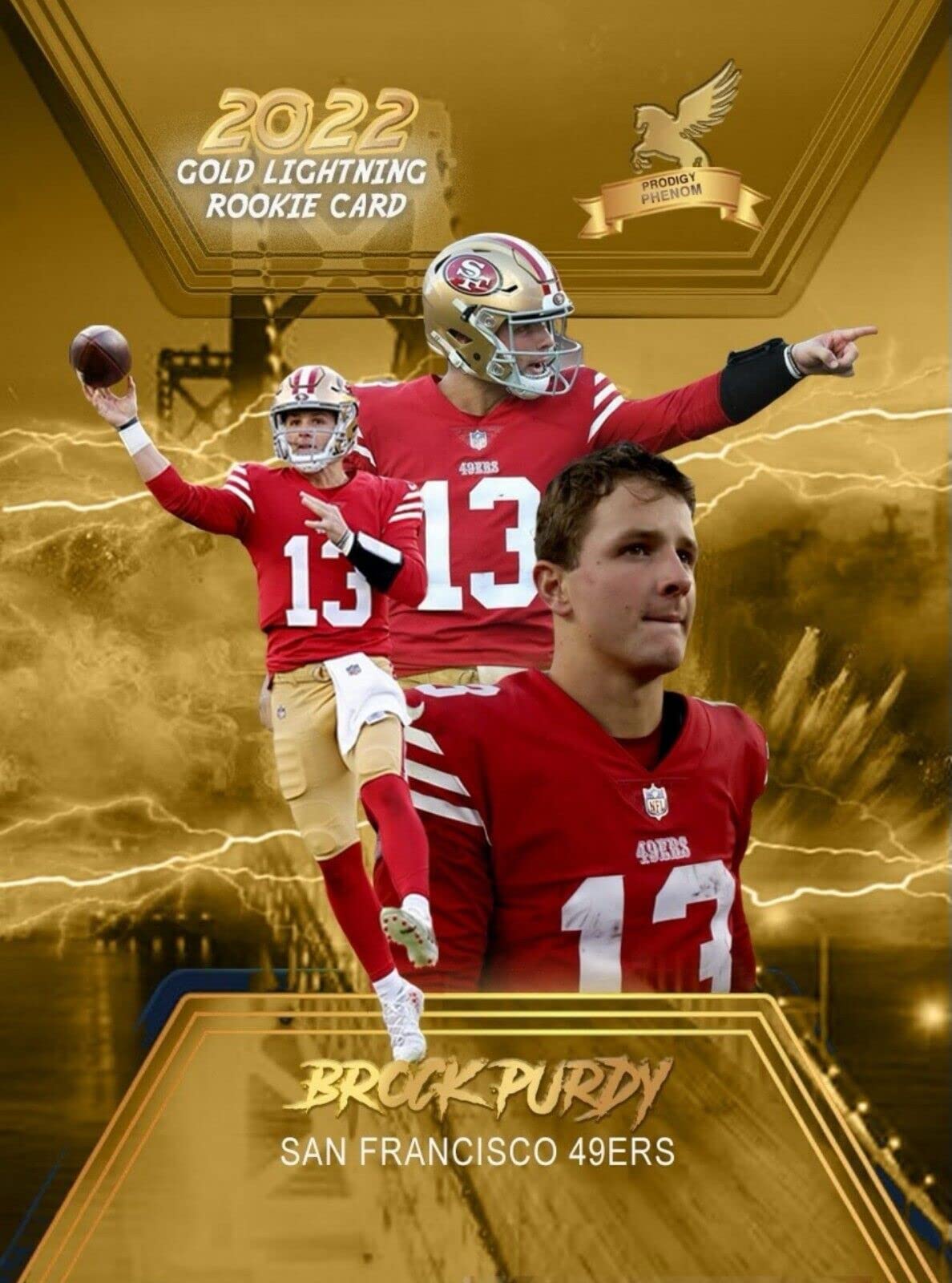 2022 BROCK PURDY Novelty Football Card Depicting His Rookie Year with the San Francisco 49ers - (Unbranded, Custom Made Novelty Art Card)