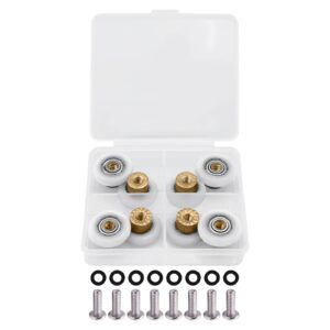 luxmool 8pcs shower door rollers replacement, 19mm shower door replacement parts, brass rv shower door wheels, sterling shower door parts