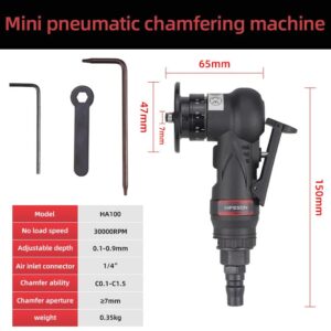 Pnuematic Chamfer Tool Deburring Tool for Metal Trimming, Air Beveling Tool Mini Chamfering Machine Small Handheld Grinder for Inner Hole and Metal Edge Deburring