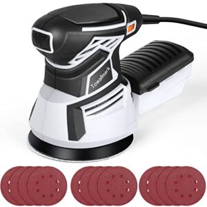 2.6a random orbital sander,towallmark 350w orbital sander with 6 variable speed,13000rpm electric sander with 12pcs sandpapers,1 pcs dust box,sander for woodworking