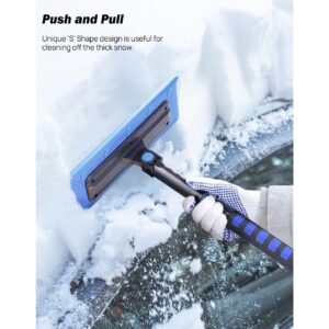 Snow Blocks 47 Inch 4-in-1 Extendable Snow Shovel Snow Remover Water Remover Compatible Car SUV Frost Windshield Wiper Winter Tool