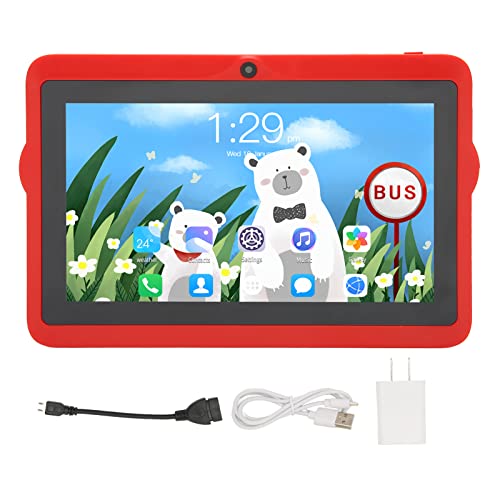 Yoidesu 7in Tablet, Kids Tablet 5G WiFi Dual Band 2GB 32GB 8 Cores CPU for 10, Dual Camera Single Speaker Tablet with Stand 100‑240V (US Plug)