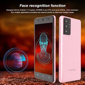 Jectse S21 Ultra Pro Smartphone, 5.5 Inch HD 2GB RAM 16GB ROM Octa Cores Unlocked Cell Phone, 5MP 8MP Camera, 4800mAh Mobile Phone for 11, Pink