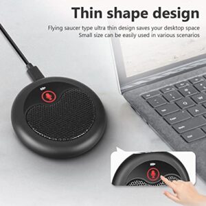 Omnidirectional Conference Microphone, Computer Microphone with USB C Port, Reduce Noise, Super Thin Meeting Microphone for Video Conference, Live Broadcast, Online Lecture